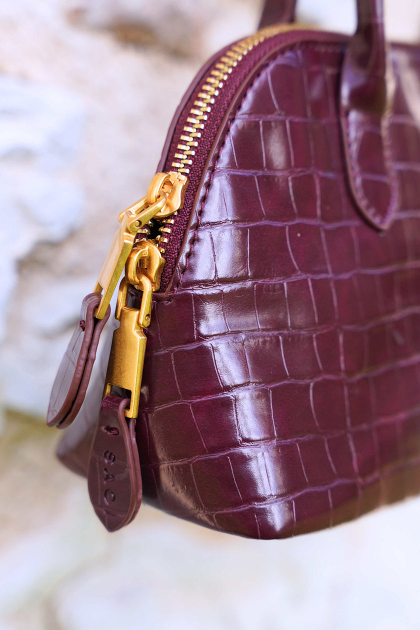 Elsa Bag in Croc Burgundy – Saoi